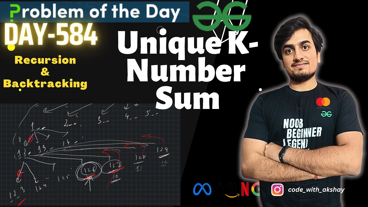 D-584 | Unique K-Number Sum | GFG POTD today 2 October 2025 solution | Problem Of The Day - YouTube