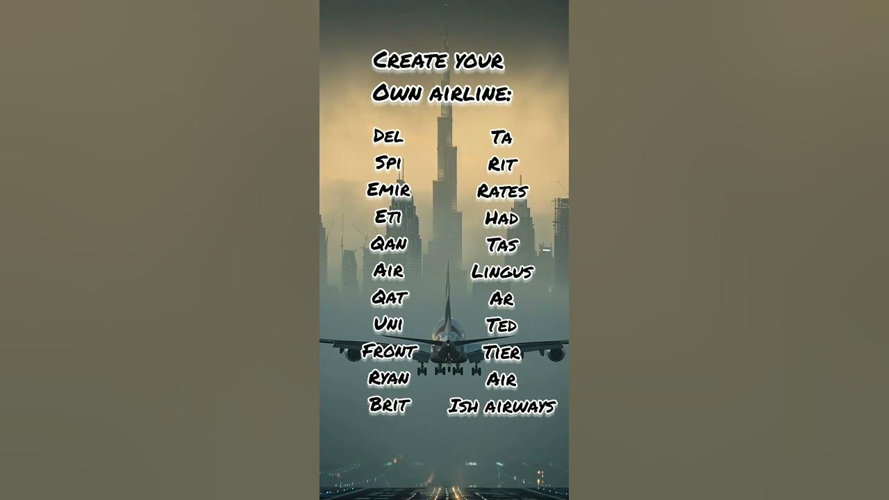 Create your own airline - YouTube