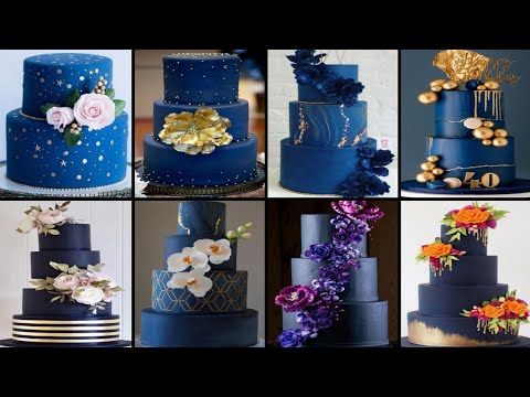 Blue Colour Cake Designs/Blue Cake/Birthday Cake/Two Layer Cake Designs ...