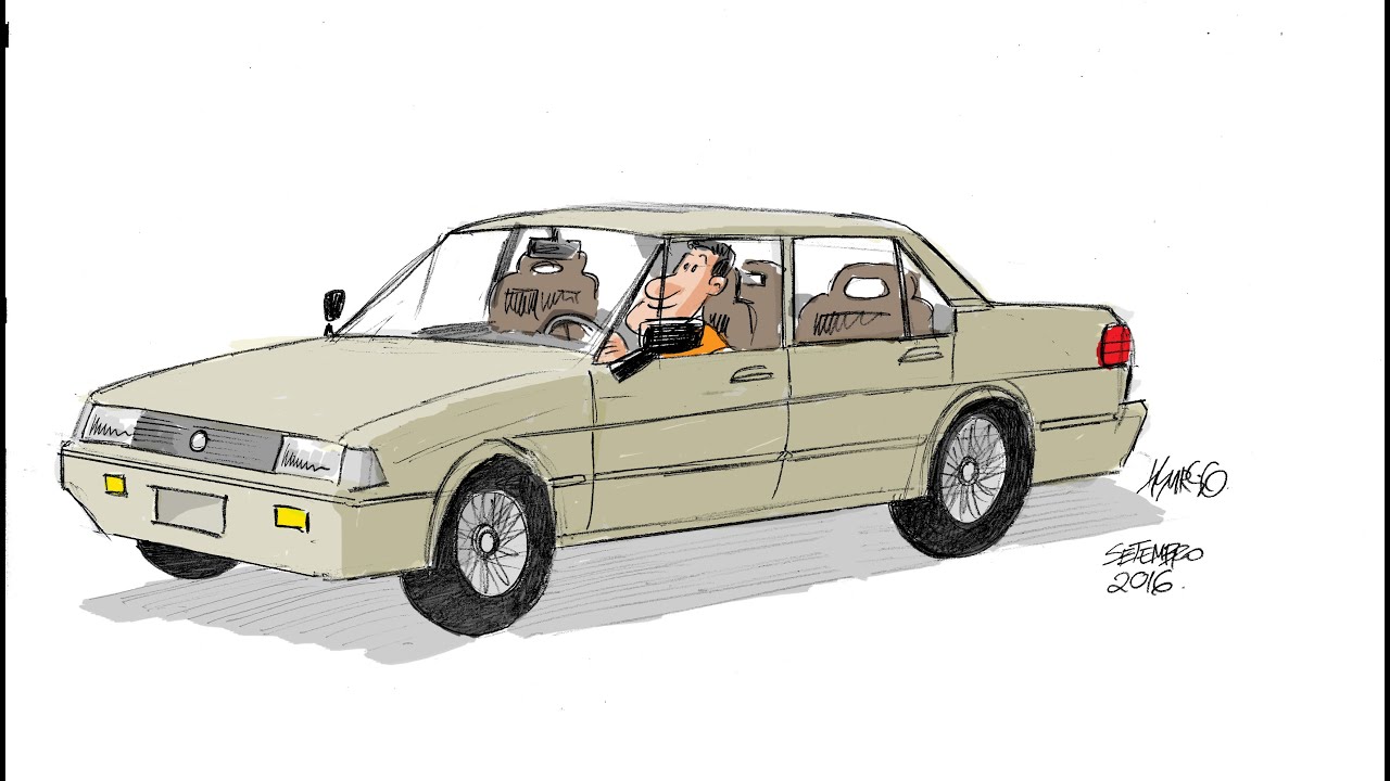 Desenhando um VW SANTANA com TIBURCIO - YouTube