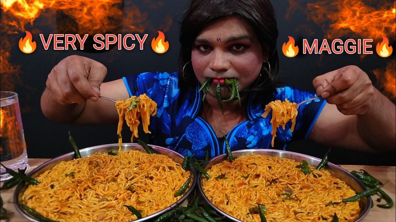 🔥Very Spicy Unlimited Maggie Eating challenge | Spicy Noodles Eating ...