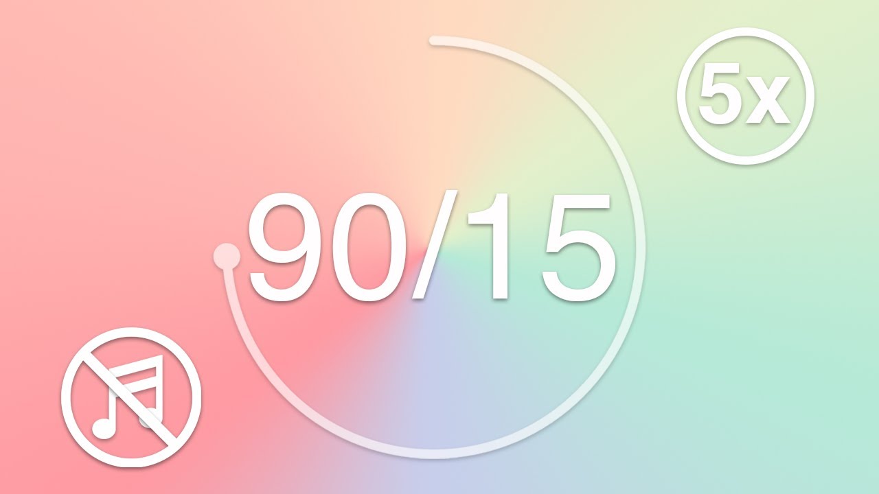 90/15 - Pomodoro - 90 minute timer with 15 minute breaks - Pastel - YouTube
