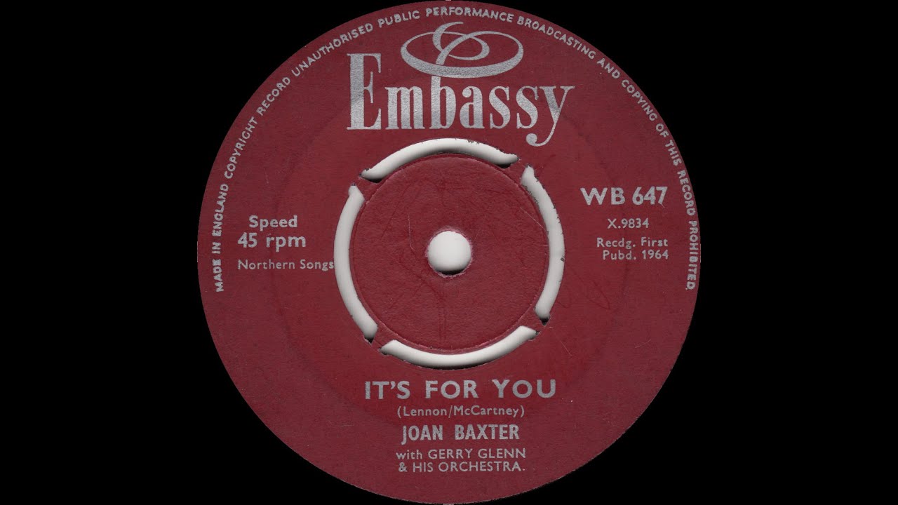 Joan Baxter - It's For You - YouTube