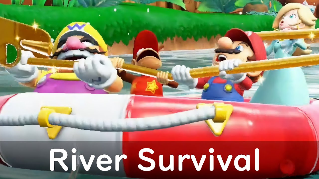 Super Mario Party River Survival Mario with Wario Rosalina and Diddy ...