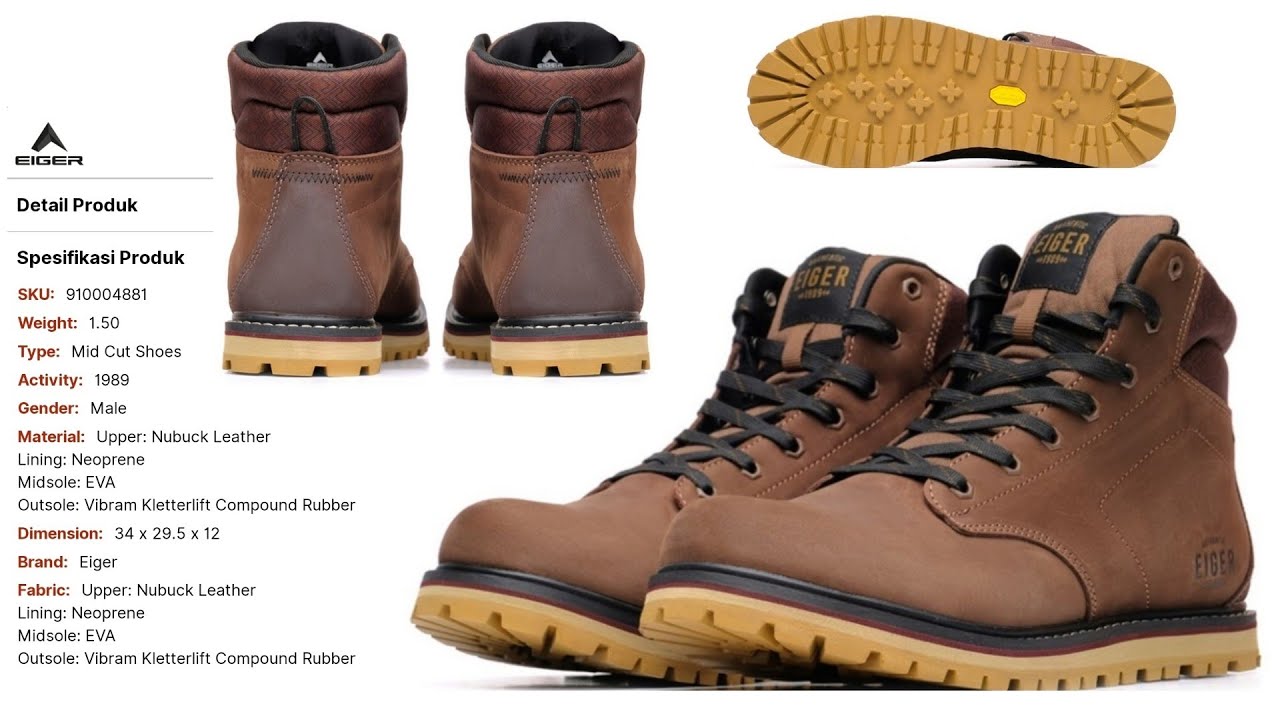 EIGER DAUERHAFT || EIGER VIBRAM 1989 || 910003752 - YouTube