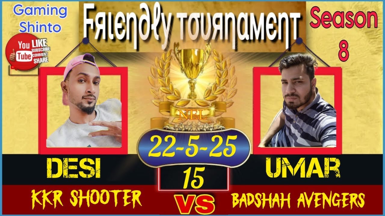 15. KKR SHOOTER VS BADSHAH AVENGERS ( Desi vs Umar) #friendlytournament - YouTube