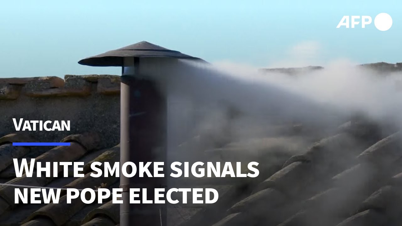 White smoke appears in Vatican signalling new pope chosen | AFP - YouTube