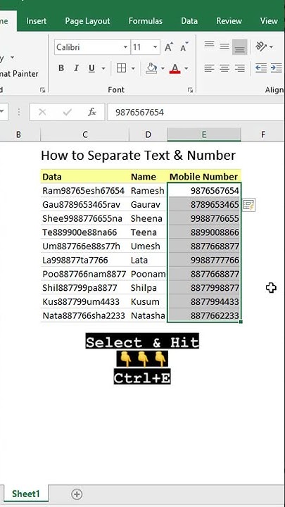 How to separate Text and Number in Excel# techglobal - YouTube