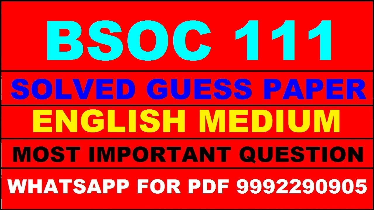 bsoc 111 important questions | bsoc 111 previous year question paper ...