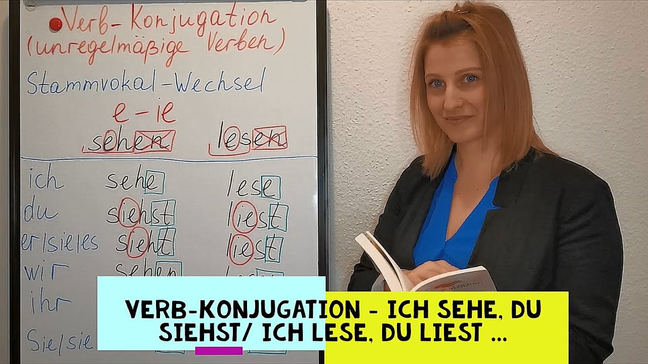 Verb-Konjugation (verb conjugation) - (e - ie - sehen, lesen ...