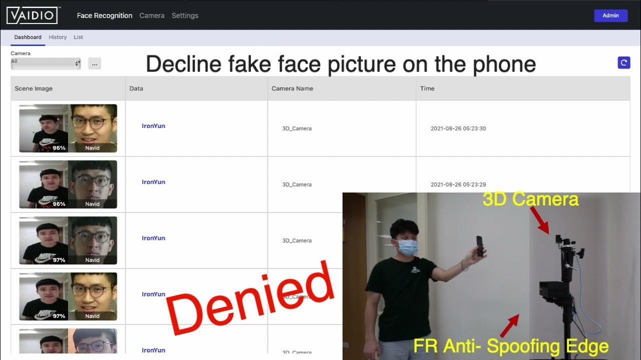 Vaidio Face Recognition with Liveness Detection for Anti-Spoofing - YouTube