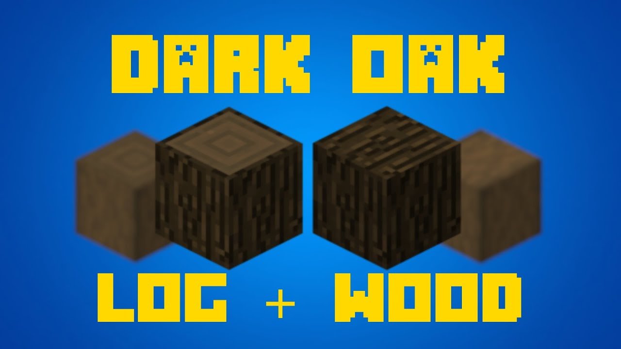 Minecraft - Crafting Recipes: Dark Oak Log/Wood - YouTube