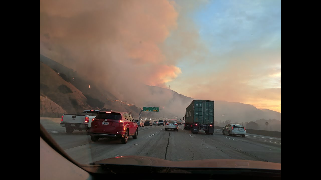 "Live" California Fire/Mountain Fire and Smoke/Dash Cam POV - YouTube