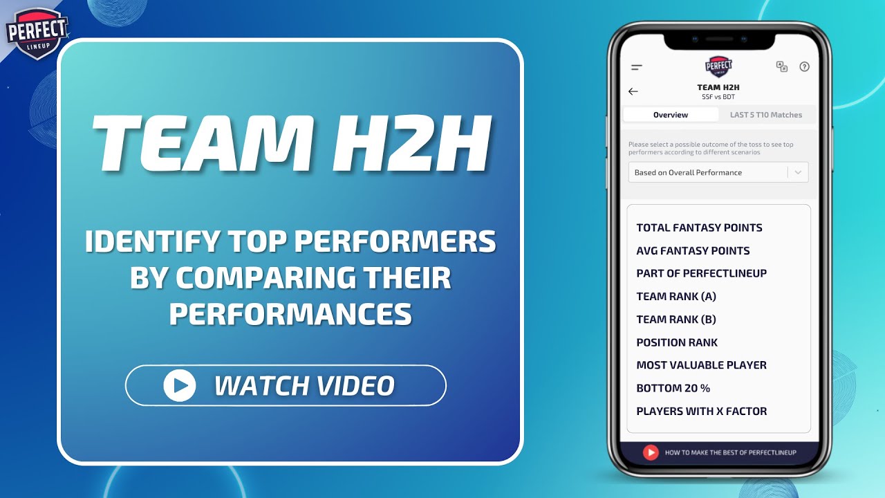 Feature 09 : Team H2H | Head 2 Head Teams @PerfectLineup - YouTube
