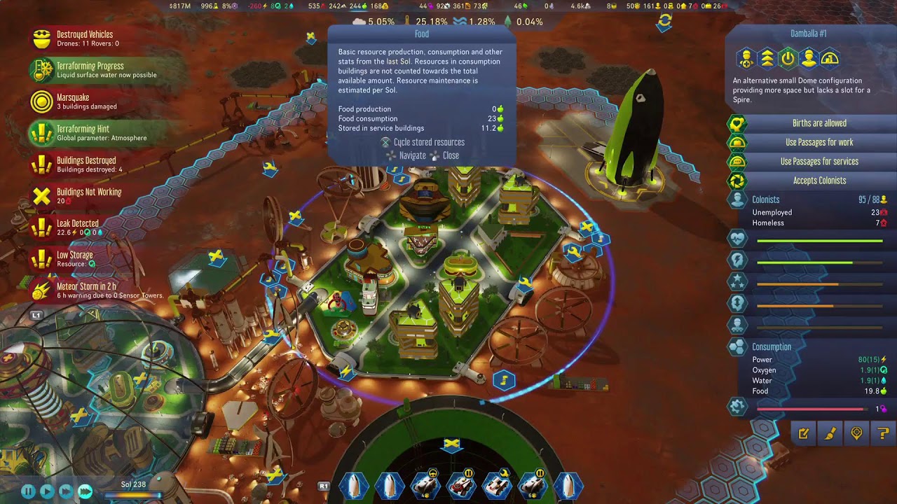 Surviving mars terraforming initiative max disasters - YouTube