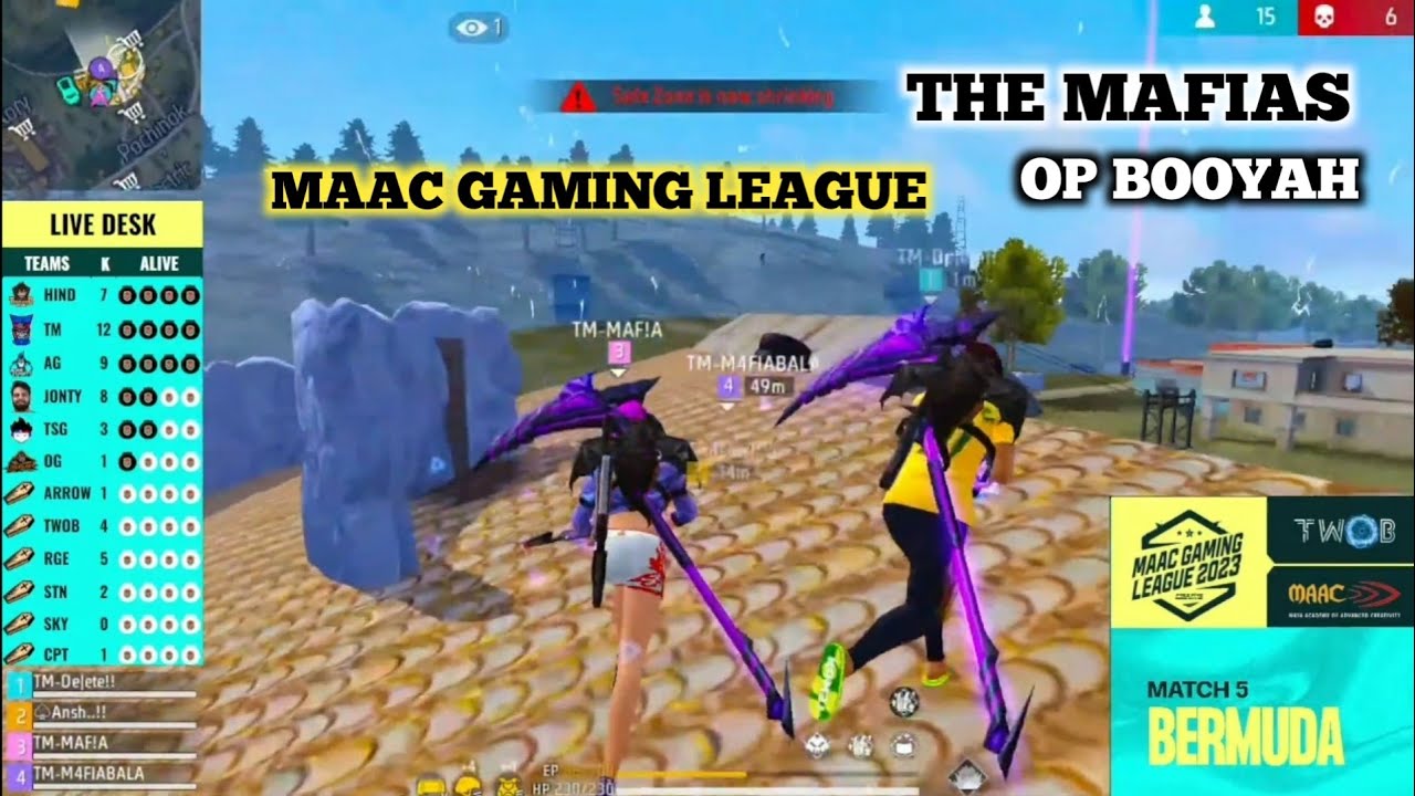FREE FIRE MAX | MAAC GAMING LEAGUE |THE MAFIAS OP BOOYAH👍 - YouTube