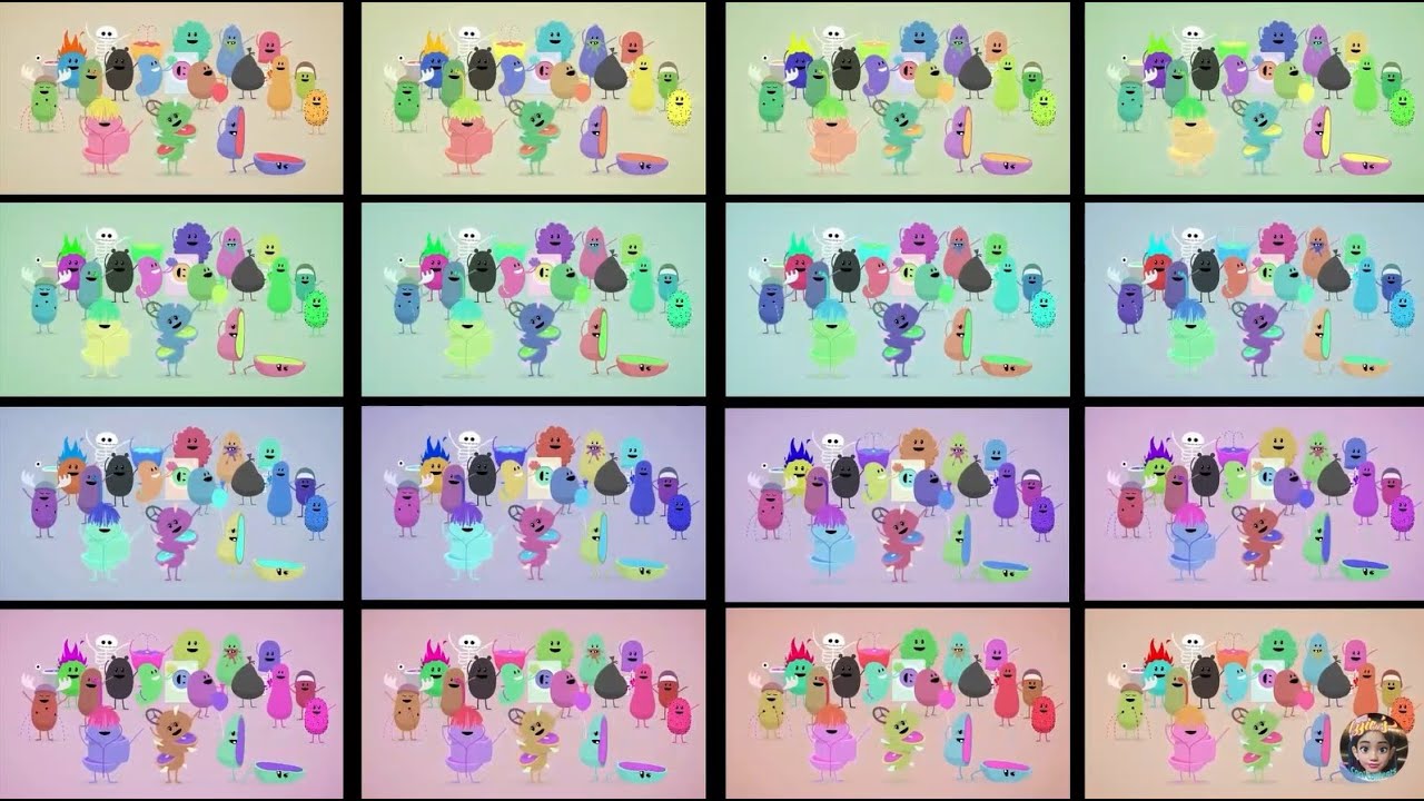 Dumb ways to die normal & reversed in 16 colors - YouTube