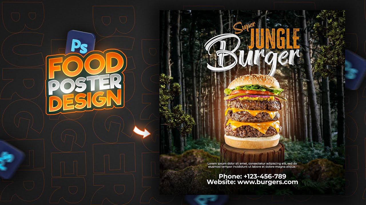 How to Create A Fast Food Poster Design in Photoshop || Design With ...