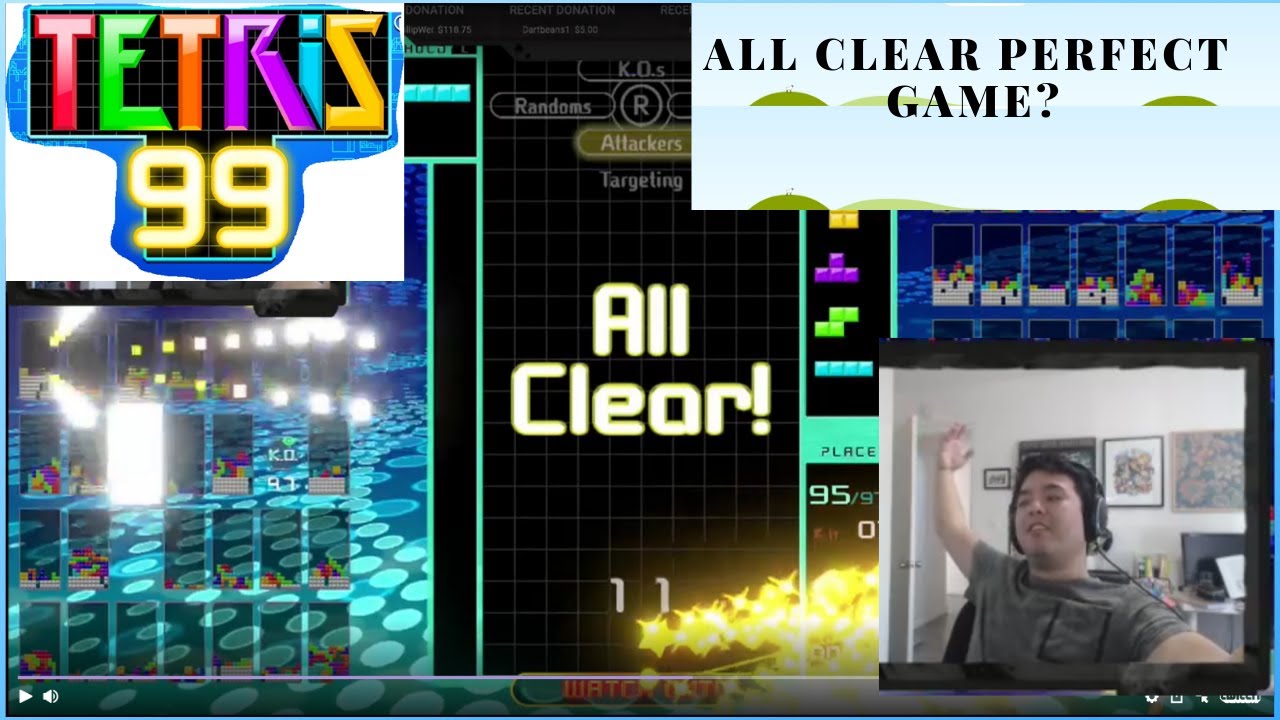 TETRIS 99 - PERFECT ALL CLEAR SETUP INTO VICTORY - YouTube