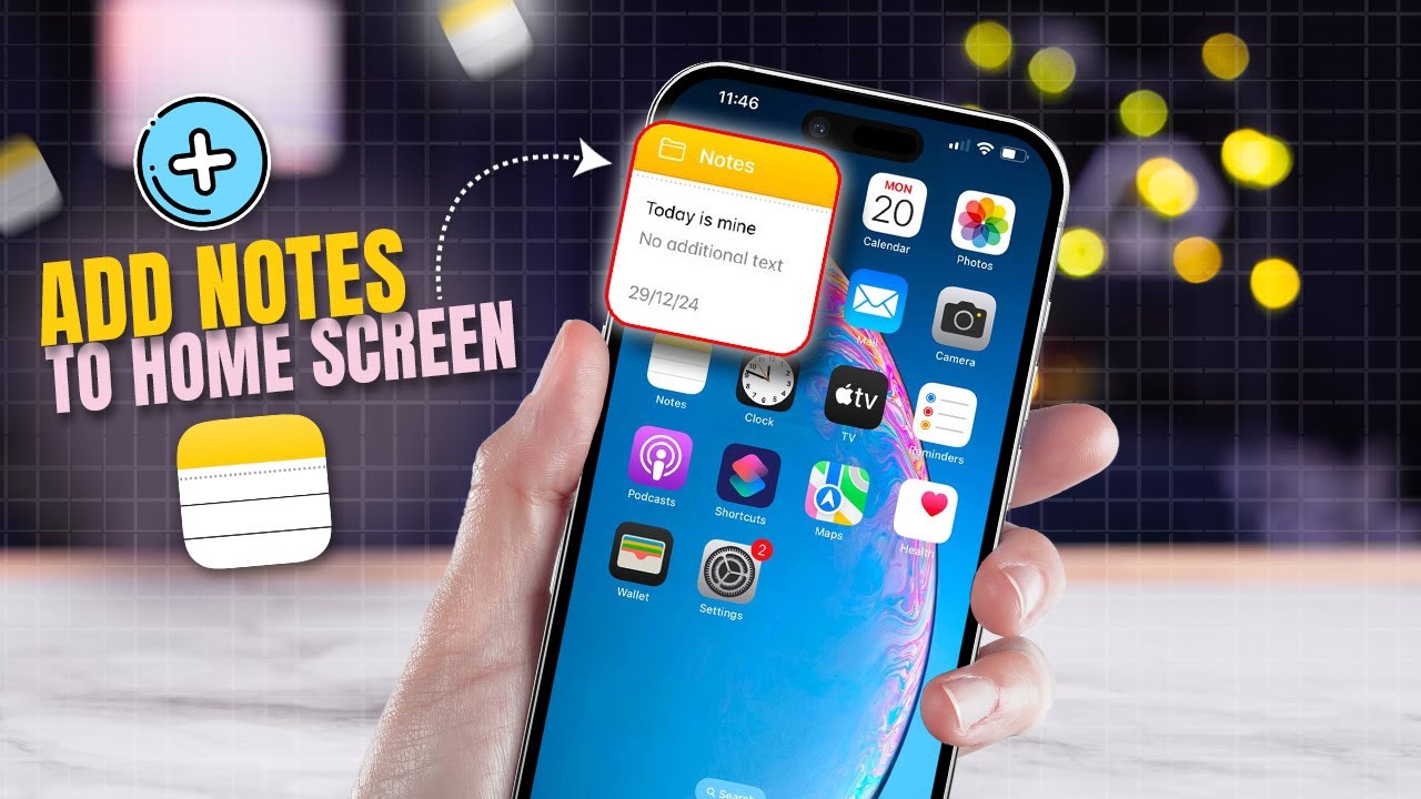 How to Add Notes to iPhone Home Screen | Add Note Widget on iPhone ...