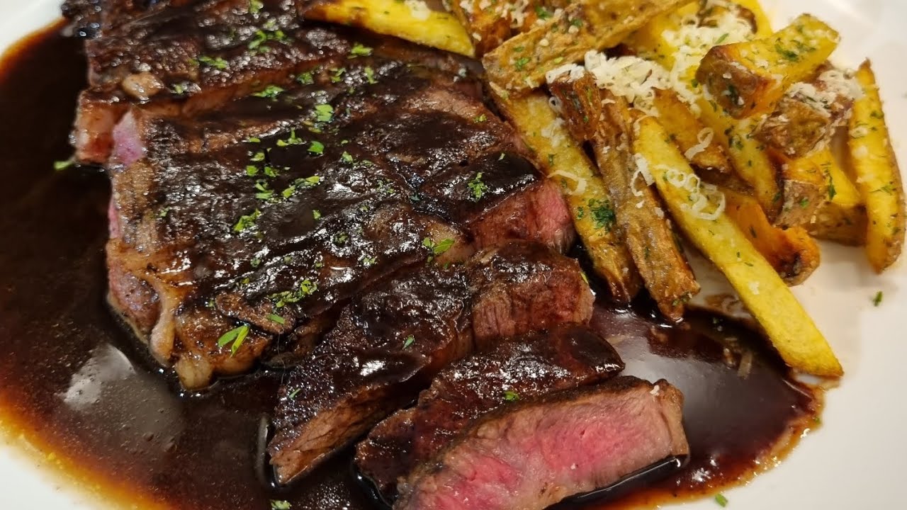 Steak Frites Recipe STEAK & FRIES- Wagyu Rib-eye Steak Perigord Sauce ...