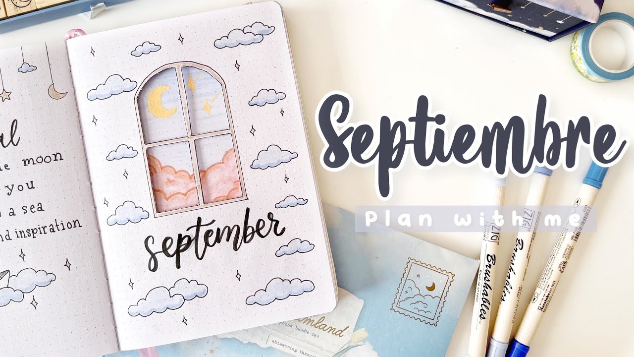 Bullet Journal Septiembre // Plan with me 🐋☁️ - YouTube