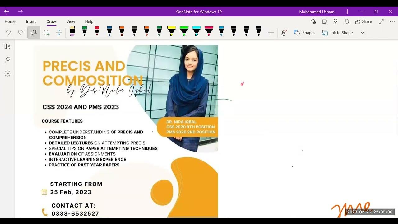 Precis Orientation class with Dr. Nida Iqbal || CSS 2024 || PMS 2023 - YouTube