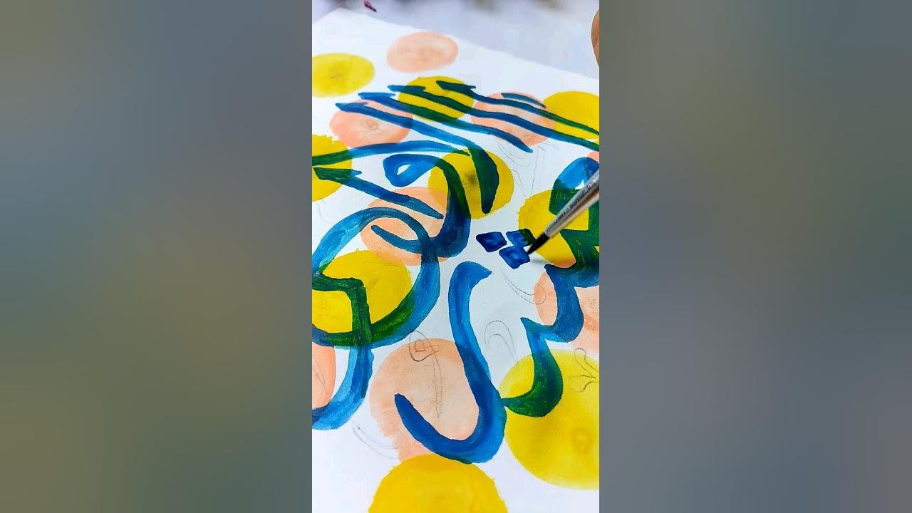Arabic calligraphy 💛💙🌺#painting #art #viralshorts - YouTube Arabic calligraphy 💛💙🌺#painting #art #viralshorts - YouTube