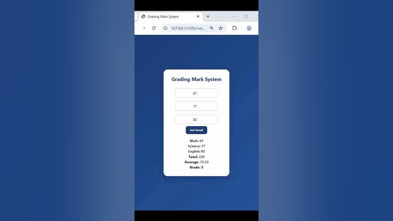 Grading Mark System in HTML CSS & JS || Student Grade Calculator # ...