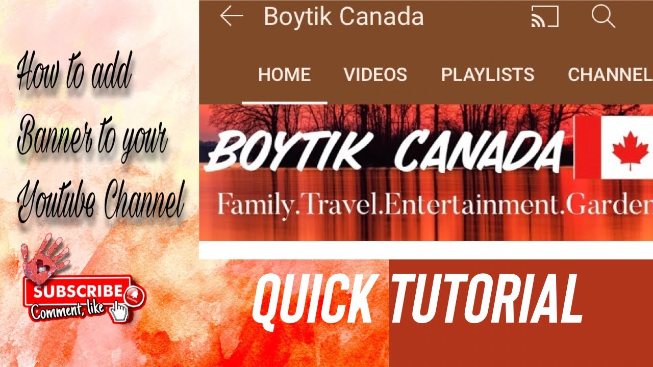 How to Create/Add Banner on Youtube Using OVER App on Mobile - YouTube