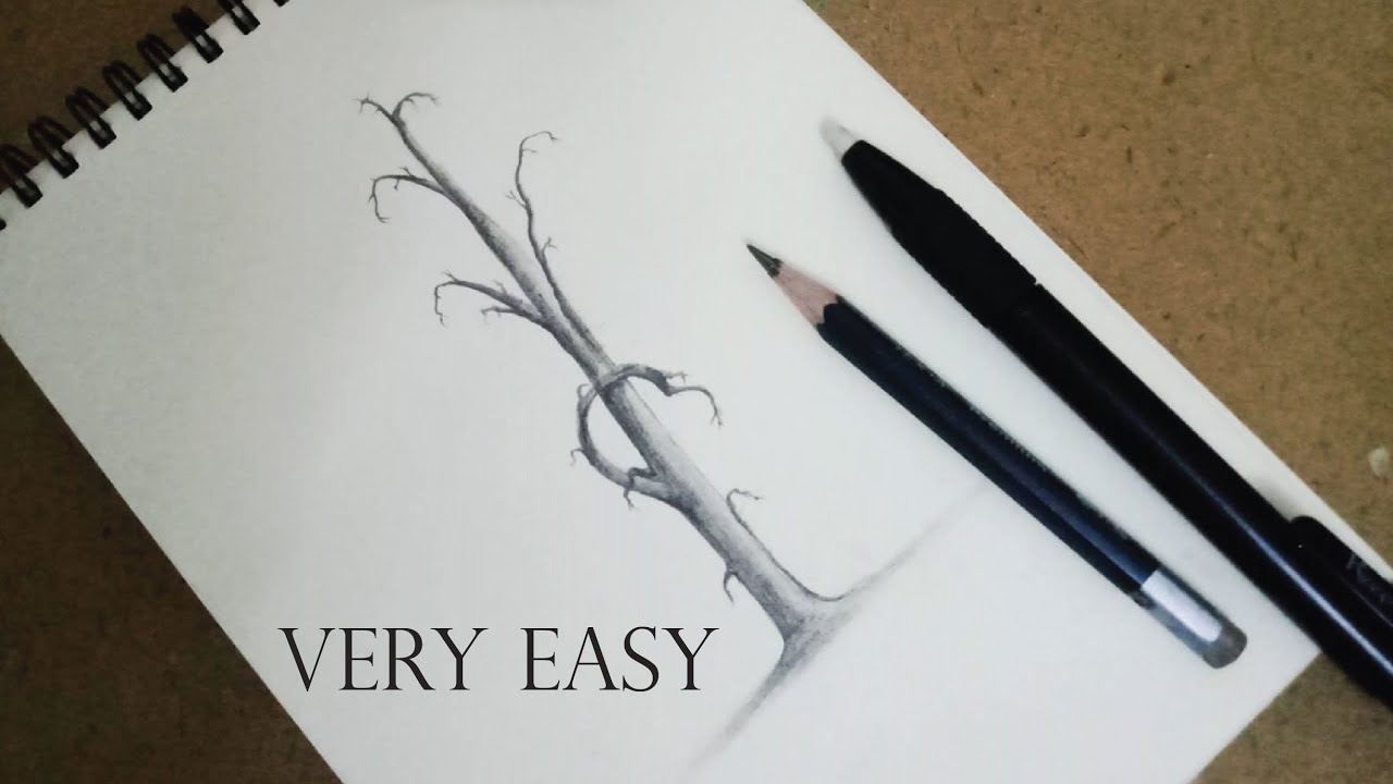 How to Draw Tree easy steps - YouTube
