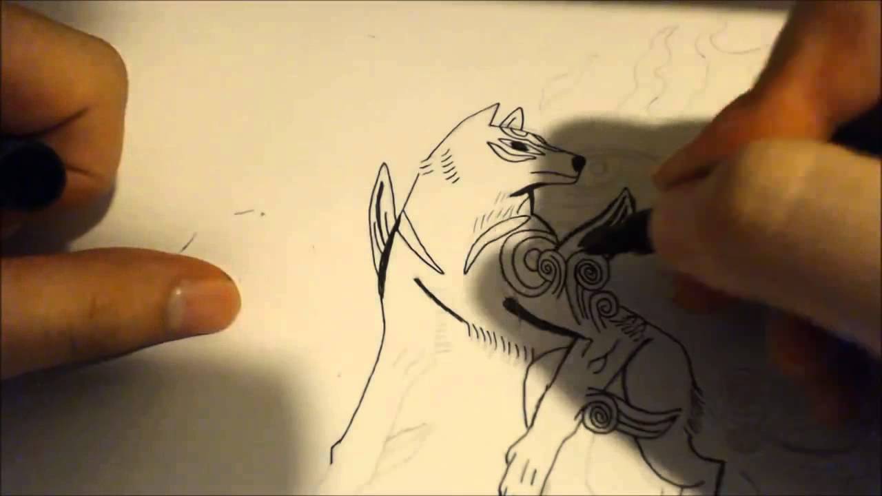 How to draw Amaterasu (Ammy) Okami - YouTube