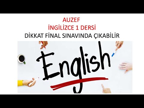 ingilizce 1 (Dikkat Final Sınavında Çıkabilir)