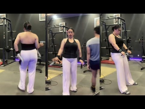 Olahraga gym fitness wanita try on legging cutbray legging gym fitness olahraga 