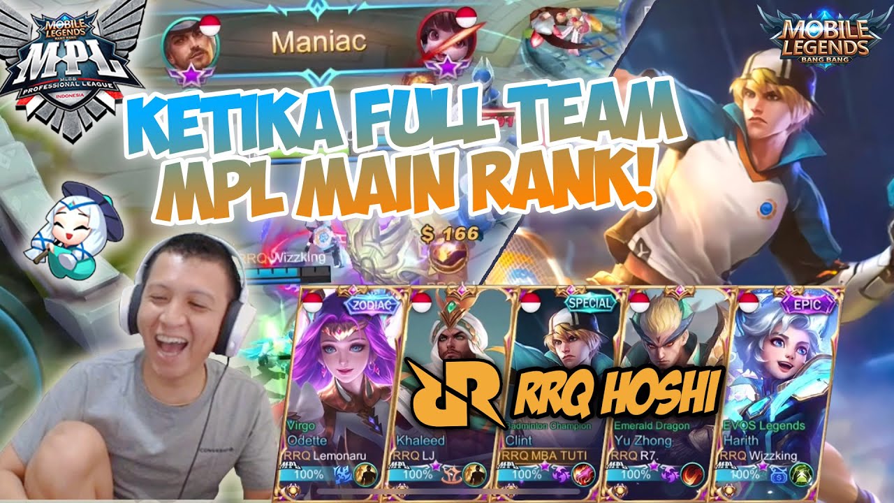 BEGINI JADINYA KALAU MAIN CLINT BARENG FULL TEAM RRQ HOSHI MPL !!! - YouTube