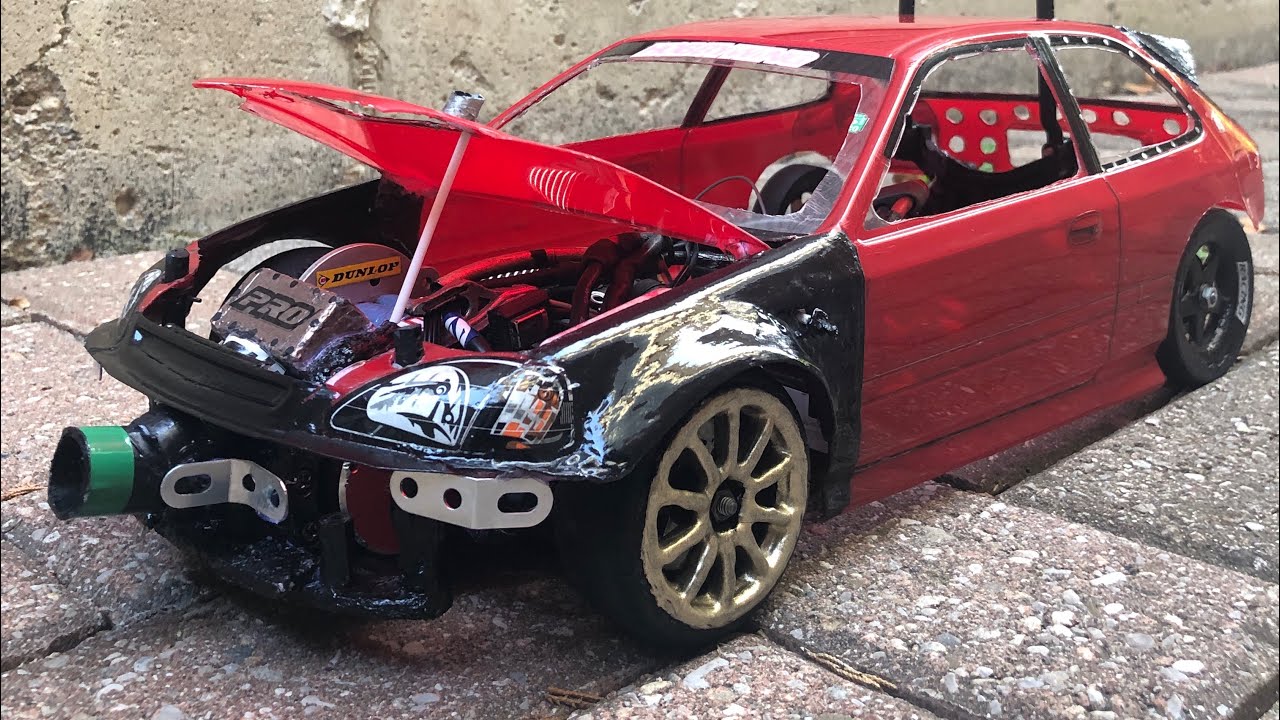 Extreme Light Weight Fwd Drag Rc Honda “All Motor” Conversion - YouTube
