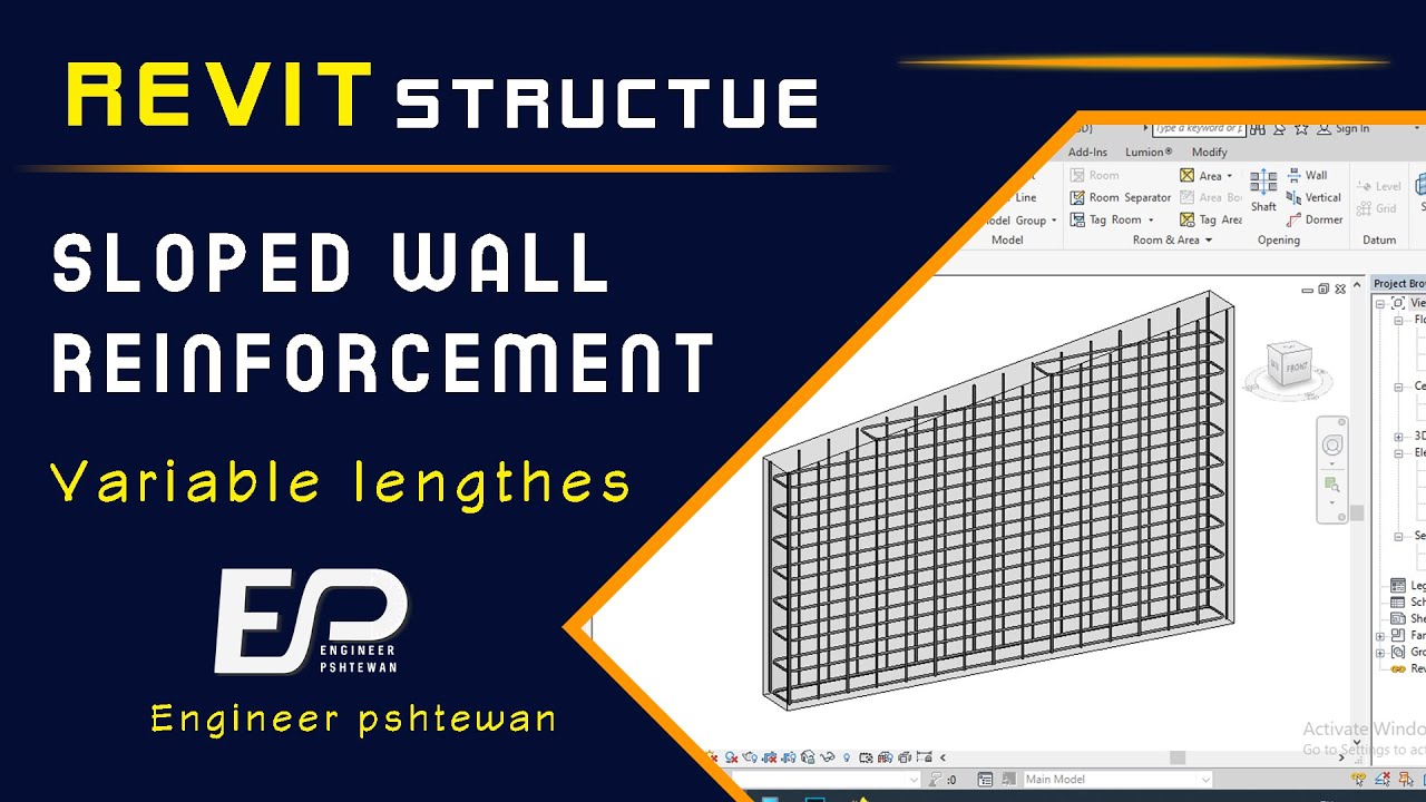 Revit structure - slopped wall reinforcement - YouTube