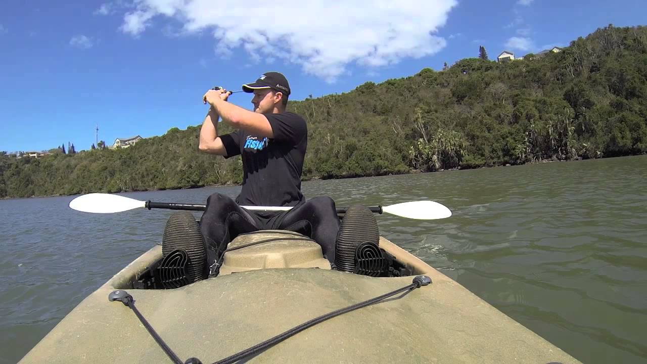 Mini Rod Fishing off a Fluid Bamba Kayak - YouTube
