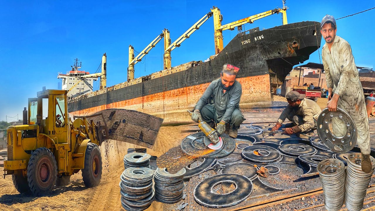 Complete ship cutting process and car rim drums are made from this cut ...