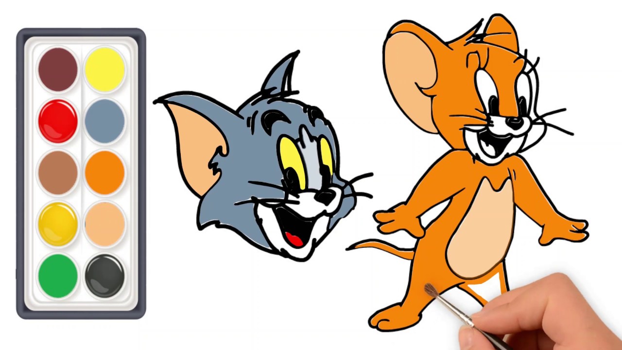 टॉम एंड जेरी ड्राइंग | how to draw tom and jerry step by step easy ...