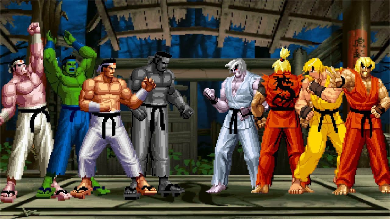 [KOF Mugen] Goro Daimon Team vs Ken Team - YouTube