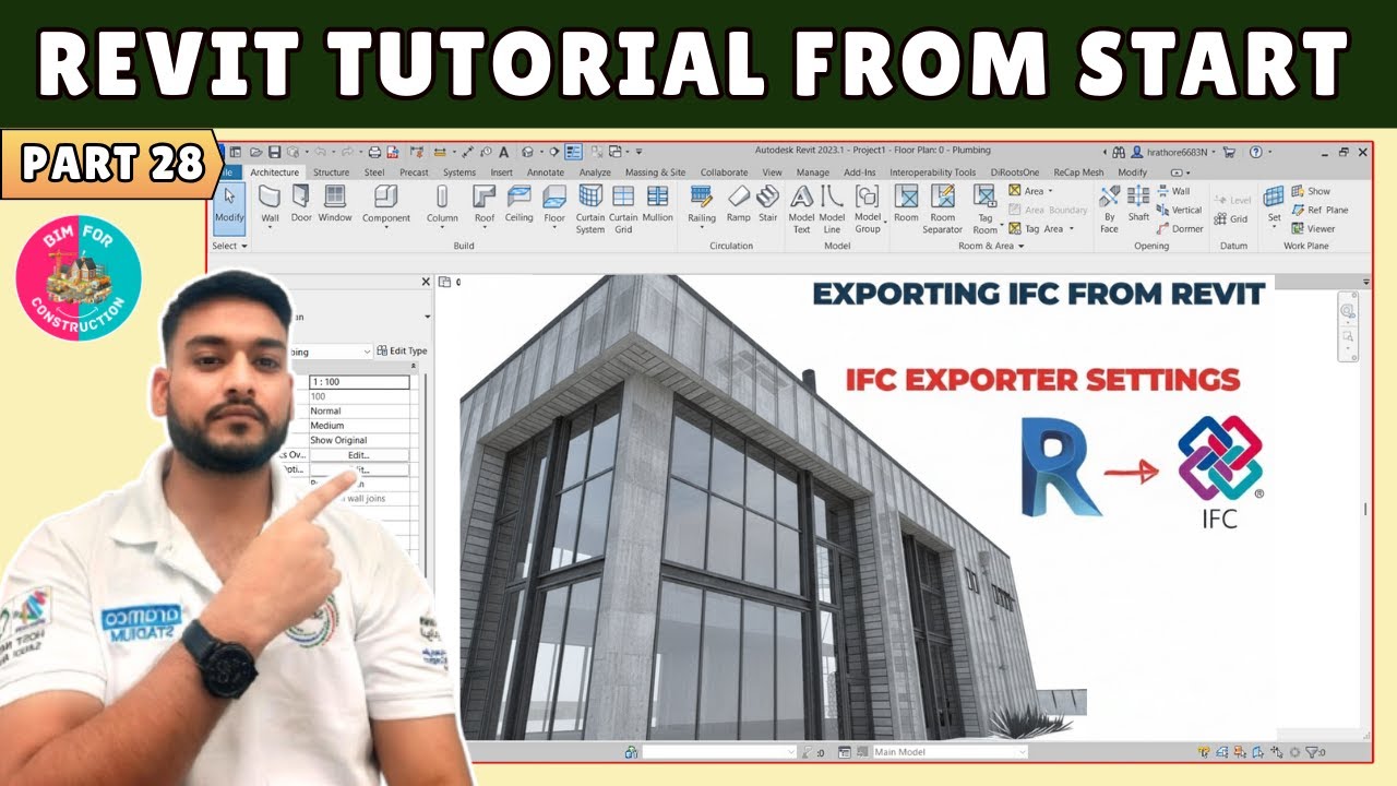 #28 Revit Tutorial: Export IFC files from Revit - YouTube