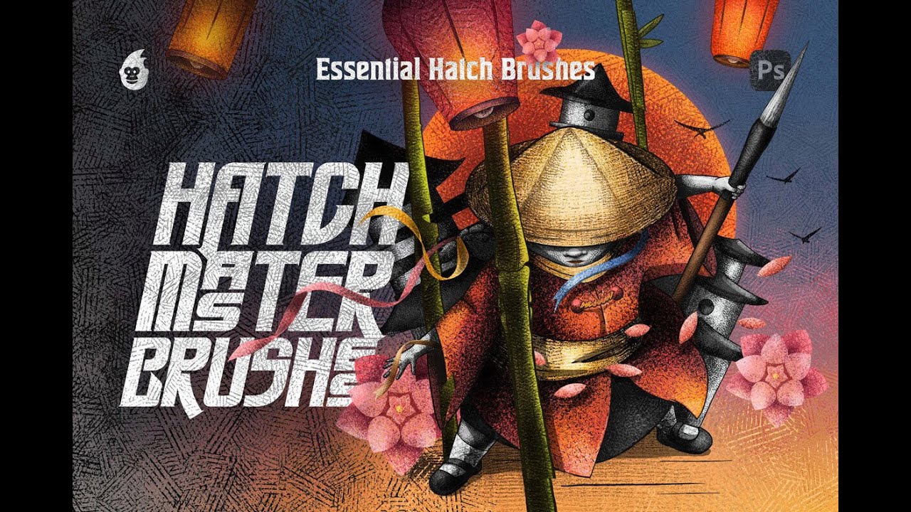 Hatch Master Brushes for Photoshop Stock Graphics Download - YouTube