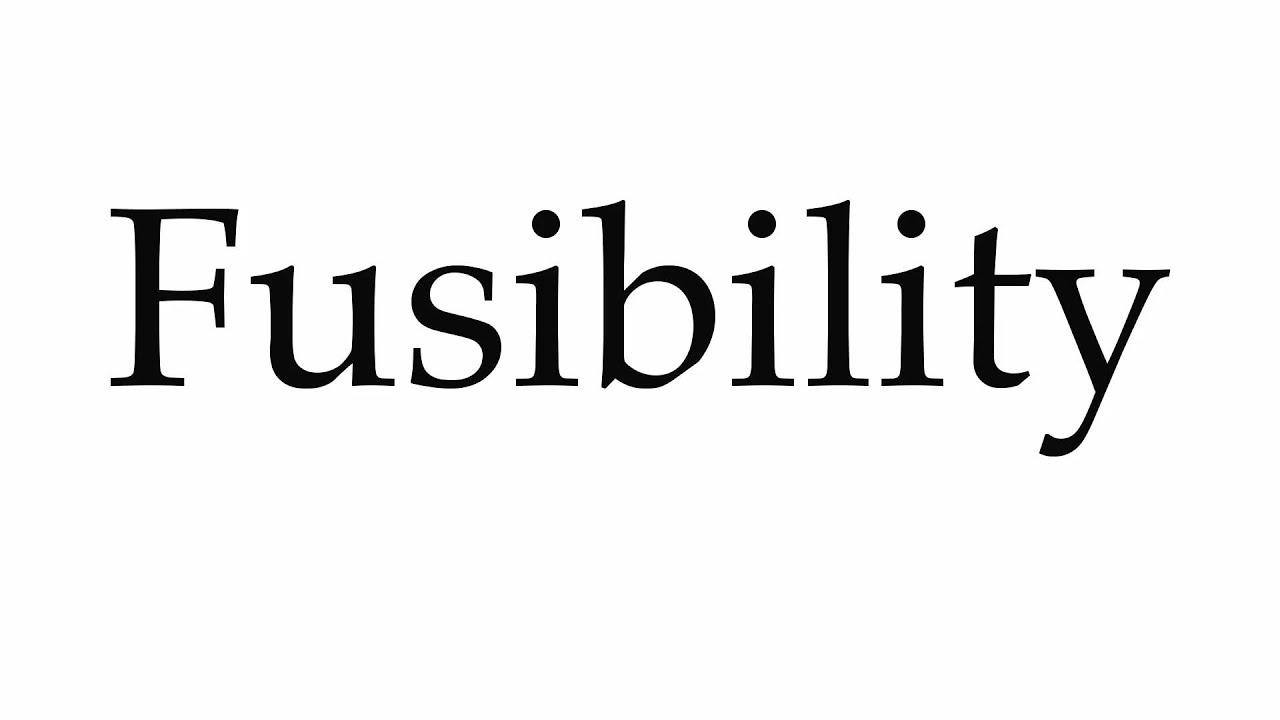 How to Pronounce Fusibility - YouTube