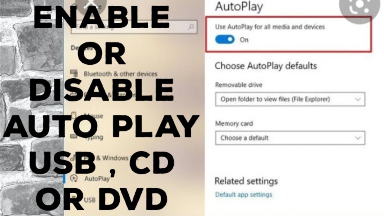 How to enable and disable auto play USB, CD or DVD on your pc - YouTube