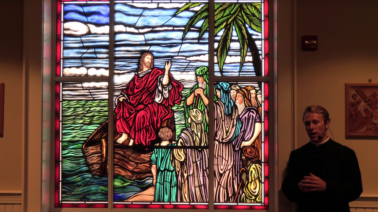St. Christopher's Window Series #4: Jesus teaches from boat - YouTube