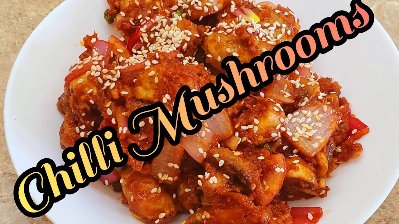 Mushroom Chilli | Chilli Mushroom Dry | Restaurant Style Chilli ...