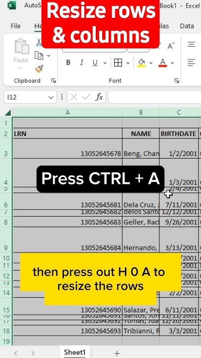 HOW TO RESIZE ROWS & COLUMNS #amethytv #excel #resize - YouTube