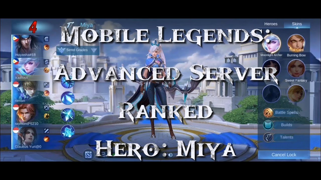 MOBILE LEGENDS: ADVANCED SERVER, RANKED (MIYA) 8 KILLS - 5 DEATHS - YouTube