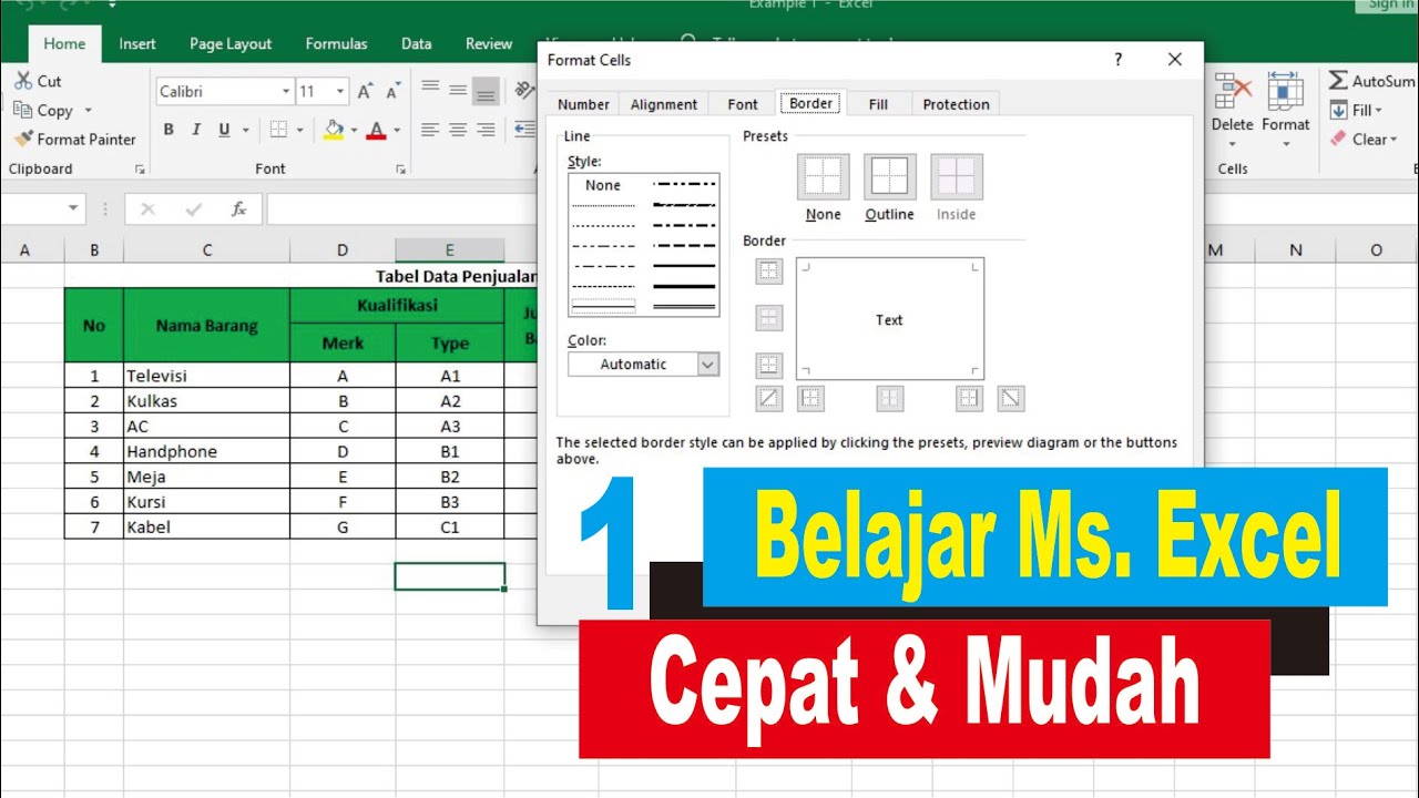 #1 - Belajar Ms. Excel – Cepat & Mudah - YouTube